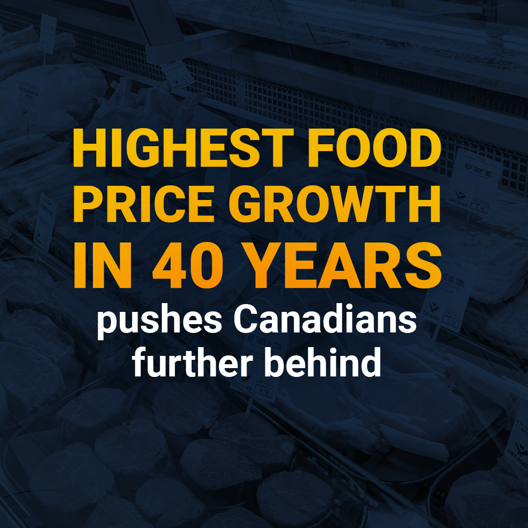 Highest food price growth in 40 years pushes Canadians further behind ...