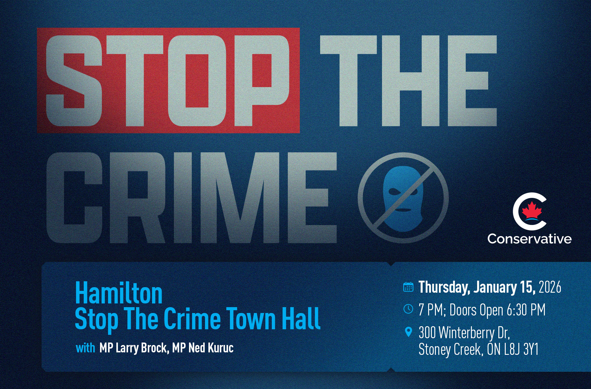 Hamilton Stop The Crime Town Hall - Conservative Party of Canada