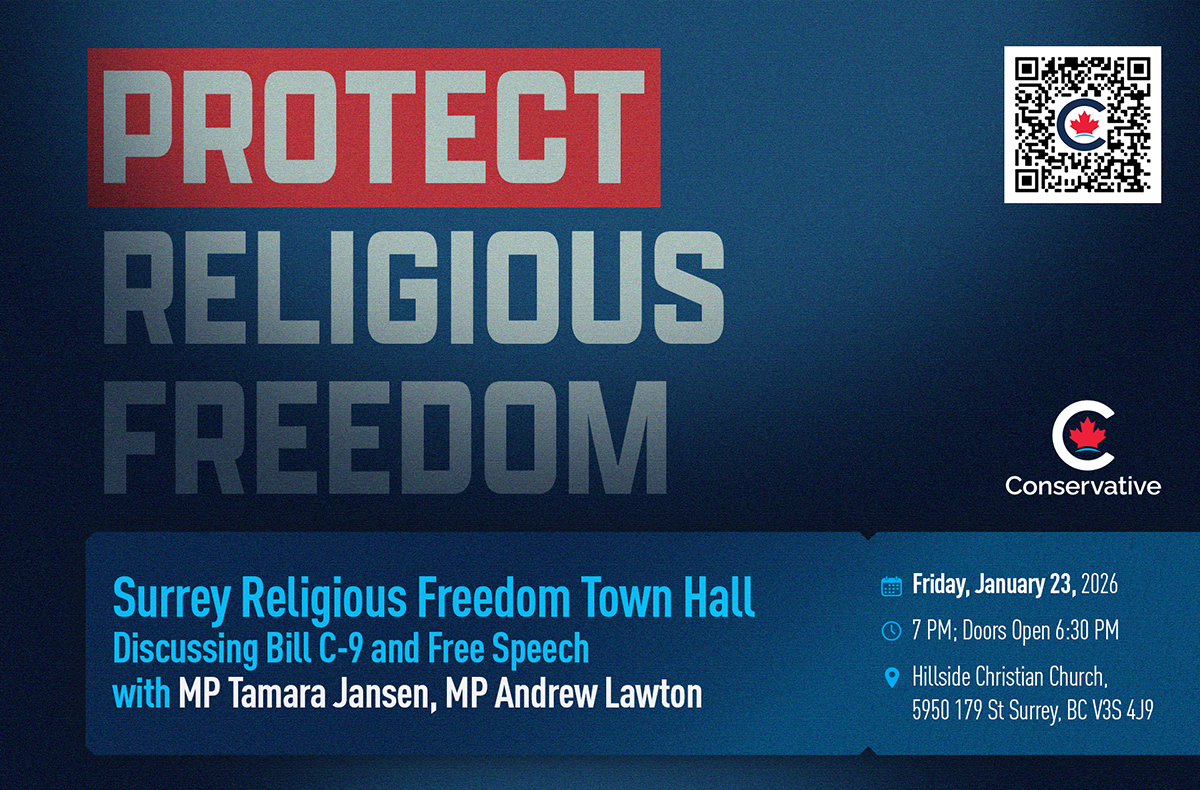 Surrey Religious Freedom Town Hall - Conservative Party of Canada